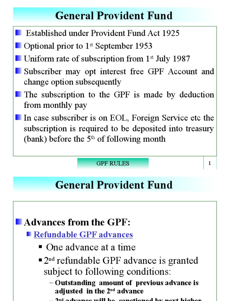 GPF Rules 2020 | PDF | Interest | Payments