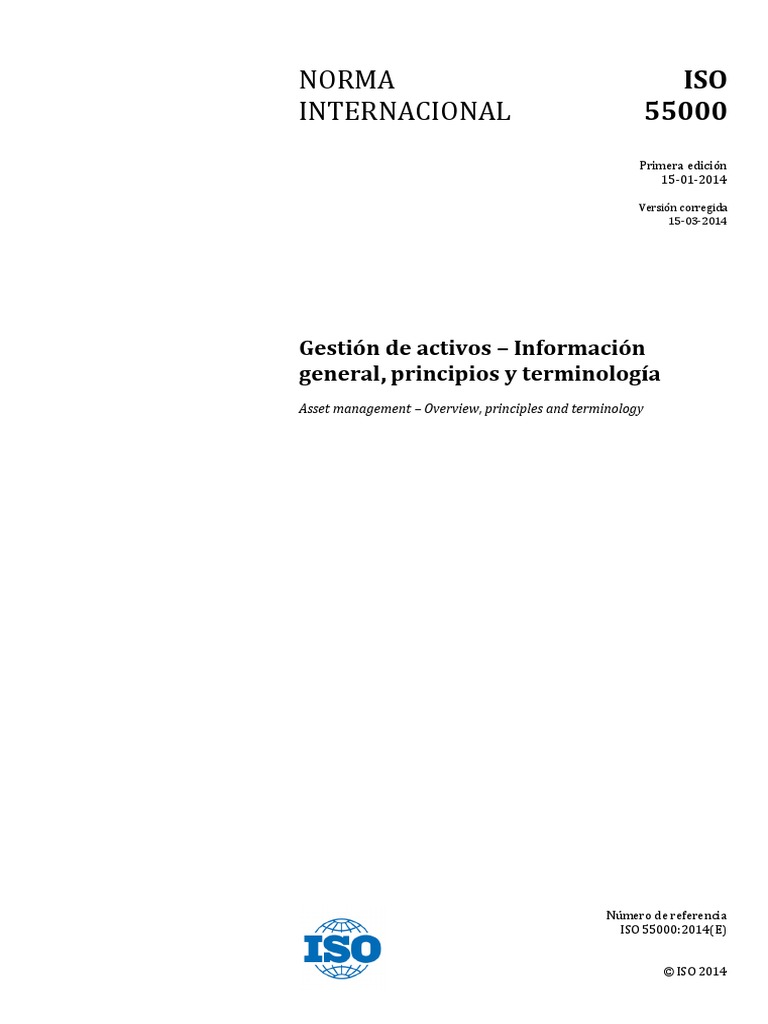 Iso 55000 Es | PDF | Planificación | Auditoría