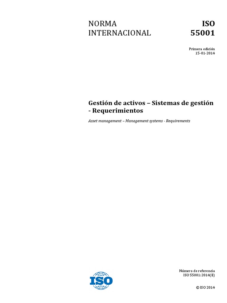 Iso 55001 Es | PDF | Planificación | Auditoría