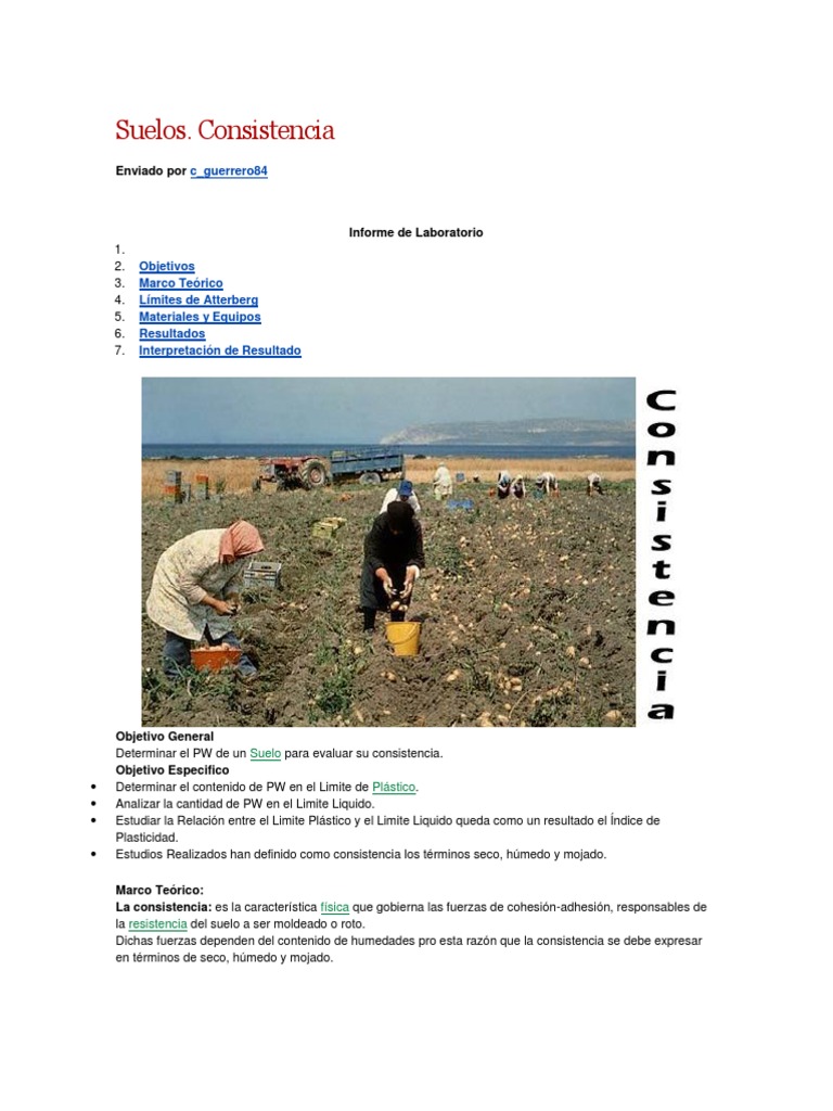 Consistencia de Suelos y Grava Bien Gradada | PDF | Suelo ...