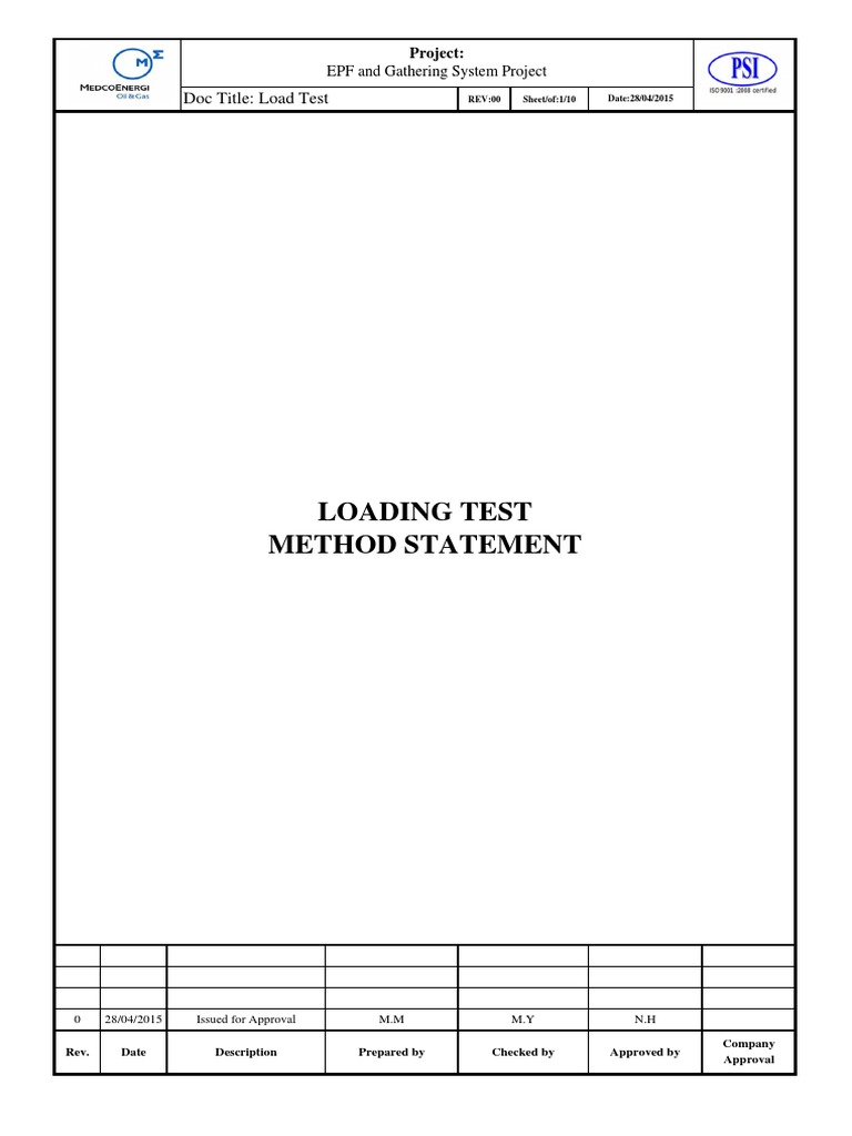 Loading Test Method Statement Final | PDF | Crane (Machine) | Risk
