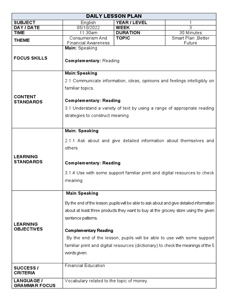 Lesson Plan New Latest | PDF | Lesson Plan | Information