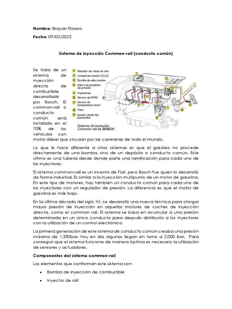 Sistema Common Rail | PDF | Inyección de combustible | Combustibles