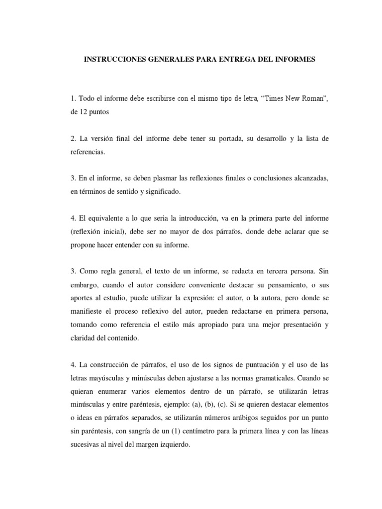 Instrucciones para Entrega de Informes | PDF | Conocimiento | Teoría