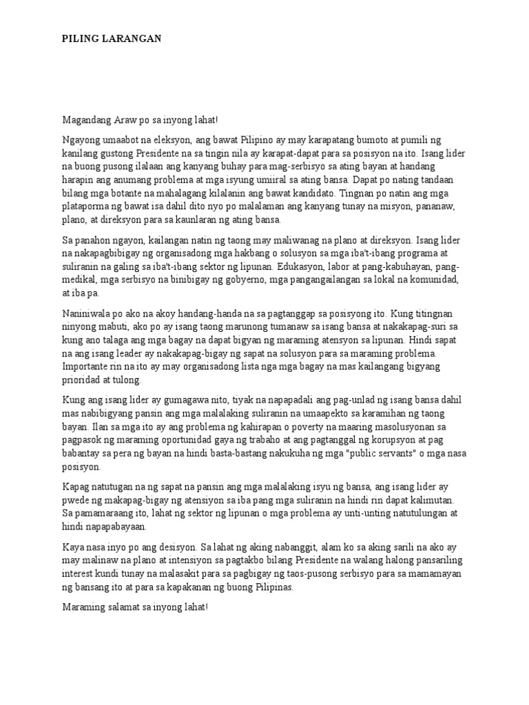 Aralin 4 - Pagsulat NG Talumpati | PDF