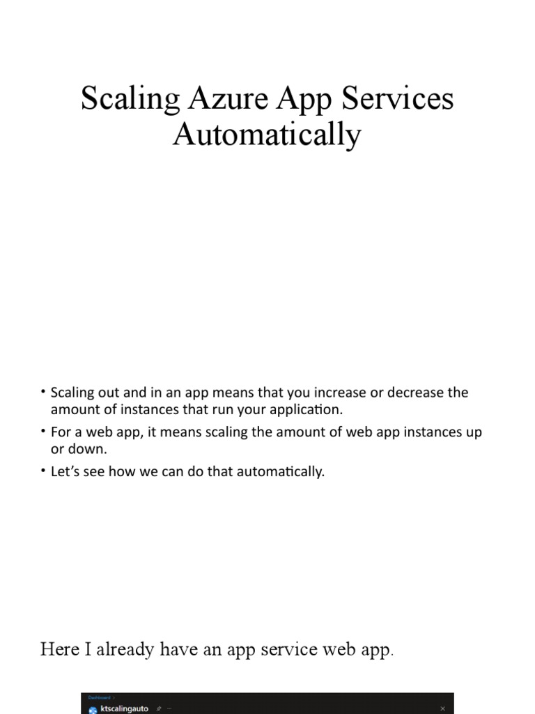 Scaling Azure App Services Automatically | PDF