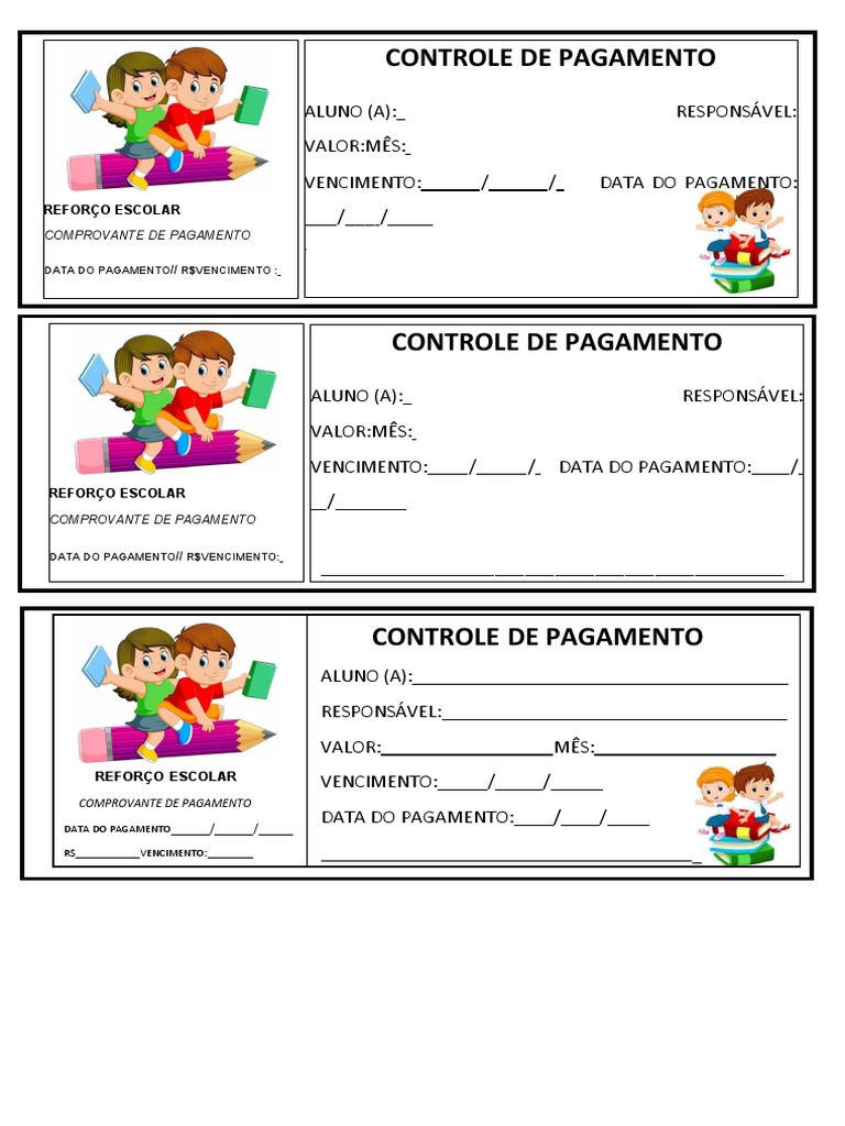 Carnê de Pagamento para Reforço Escolar | PDF | Finanças e ...