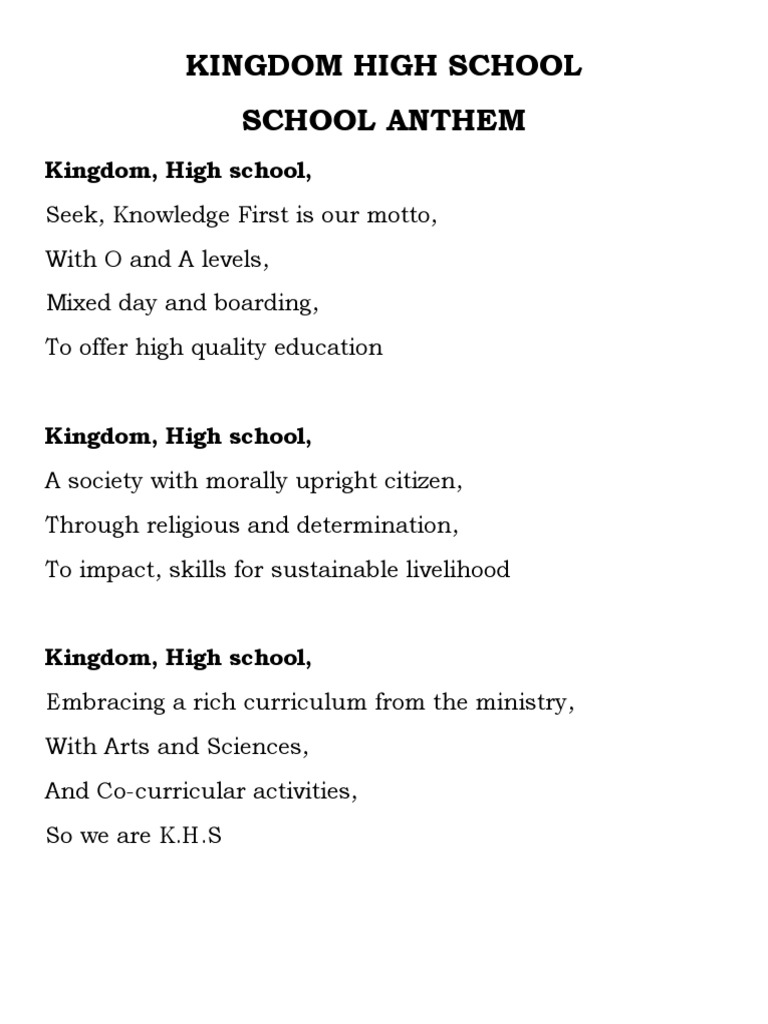 School Prayer and Anthem | PDF