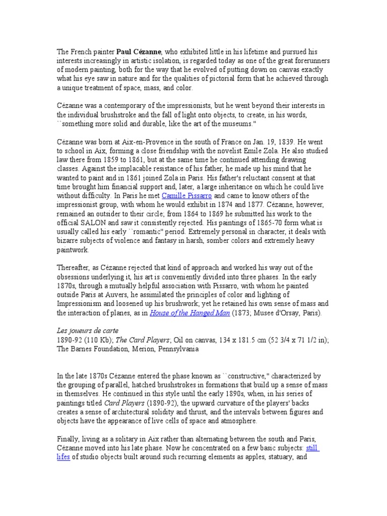 Paul Cézanne | PDF | Paul Cézanne | Impressionism