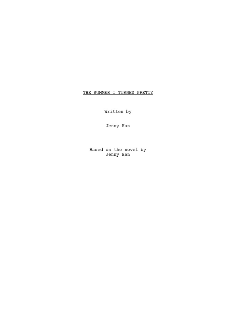 The Summer I Turned Pretty 1x01 - Pilot | PDF