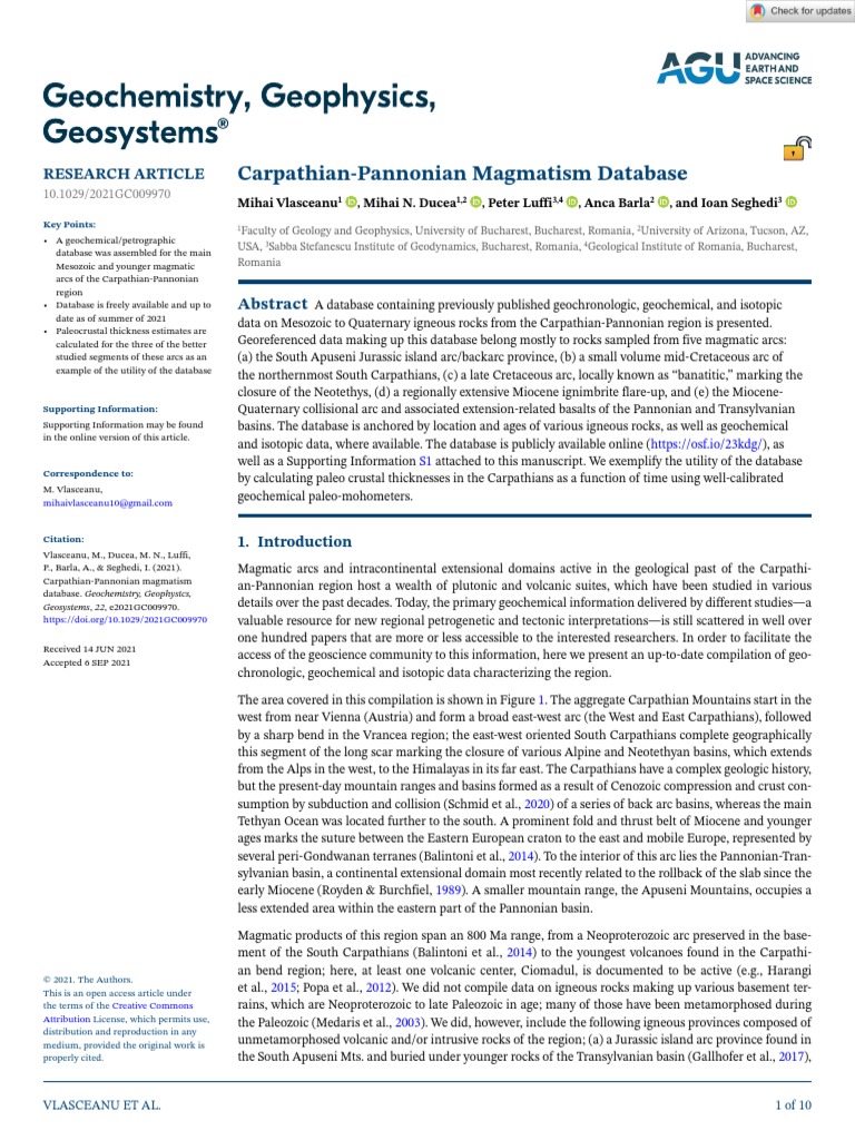 Geochem Geophys Geosyst - 2021 | PDF | Igneous Rock | Magma