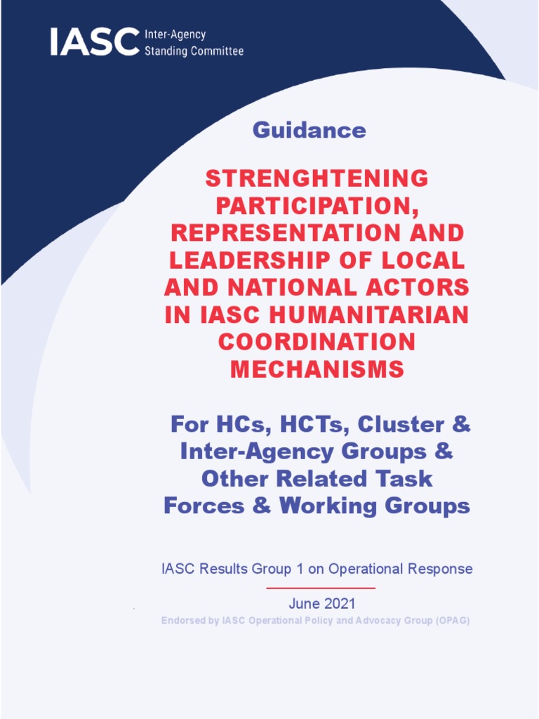 2021 IASC Guidance On Localization PDF | PDF | Leadership | Humanitarian Aid