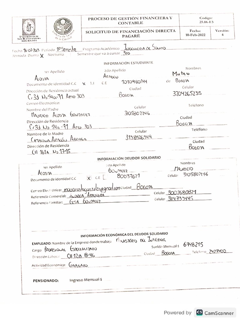 Solicitud de Financiacion Corregida | PDF