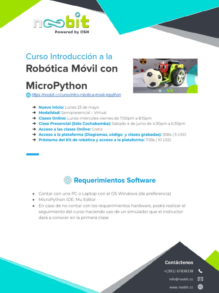 Requerimientos Introduccion A La Robotica Movil Con MicroPython 1 | PDF