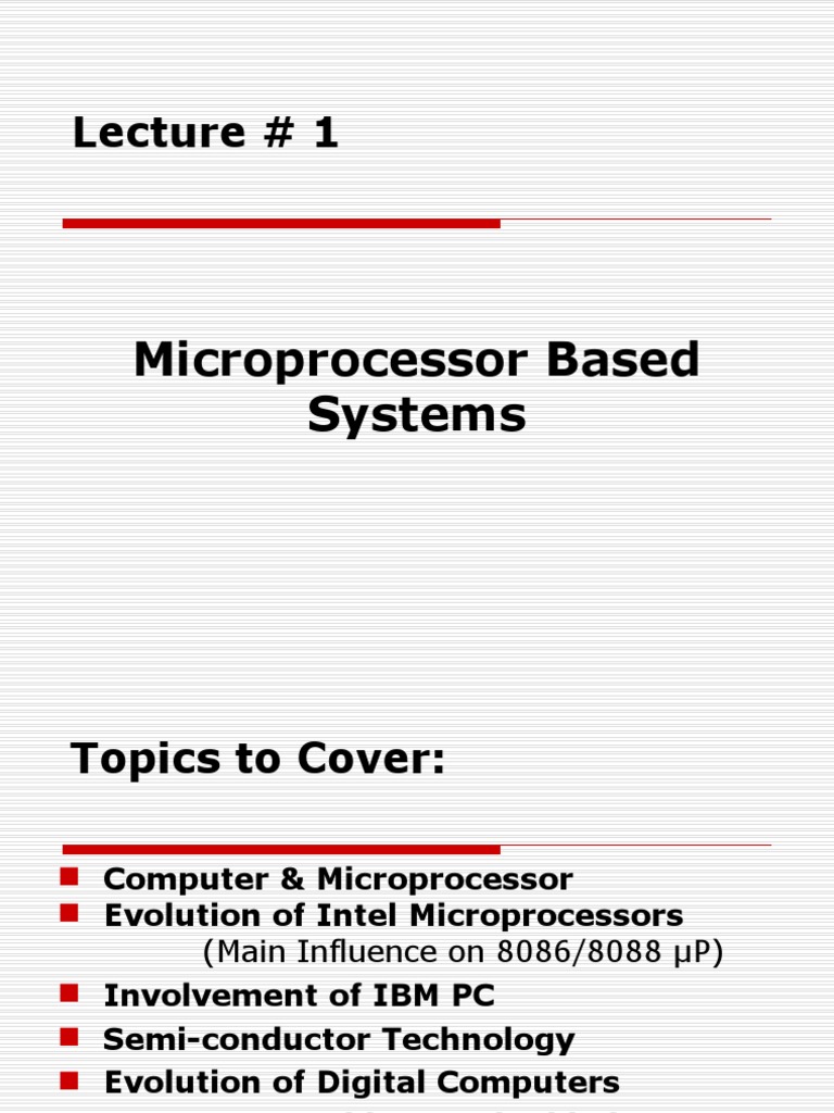 Lecture 1 Pdf Central Processing Unit Microprocessor