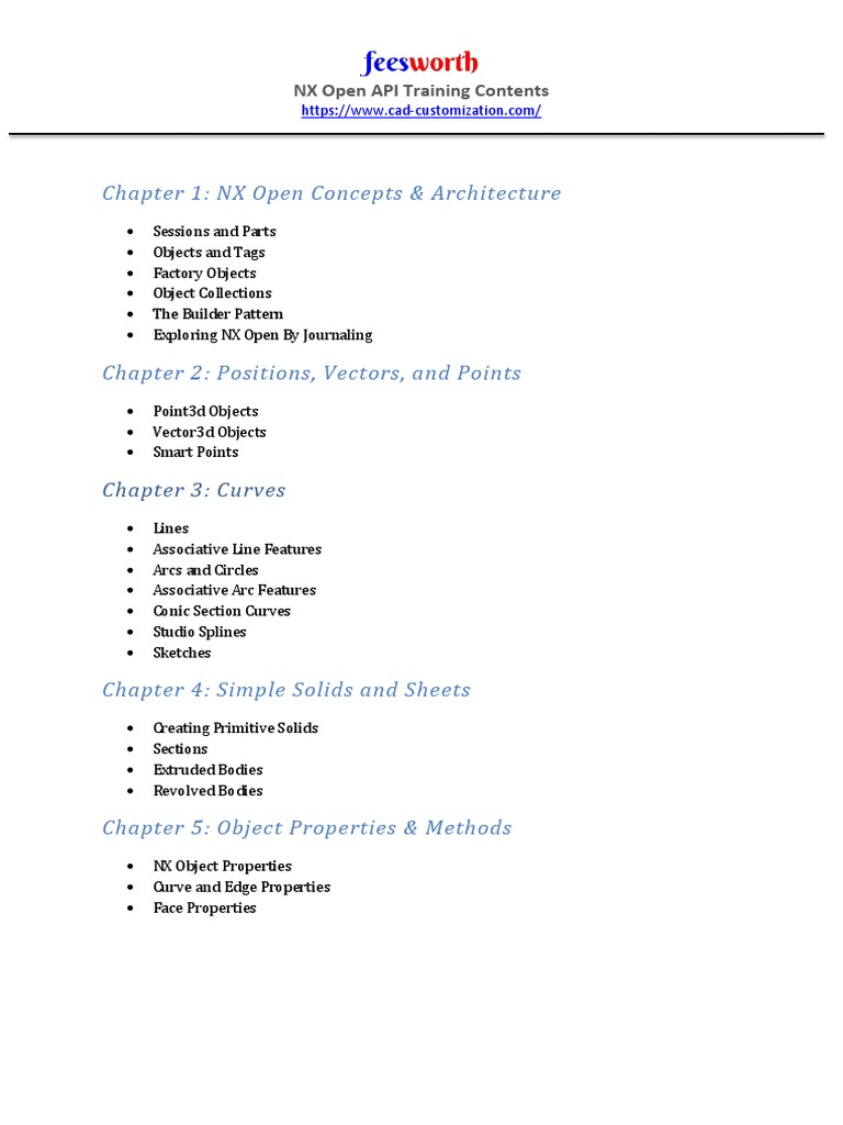 Syllabus NX Open API Training | PDF | Curve | Computing
