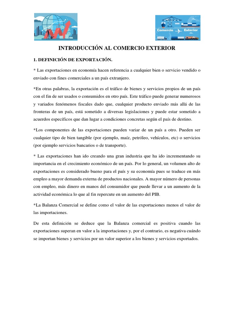 Introducción al Comercio Exterior y Exportaciones | PDF | Comercio ...