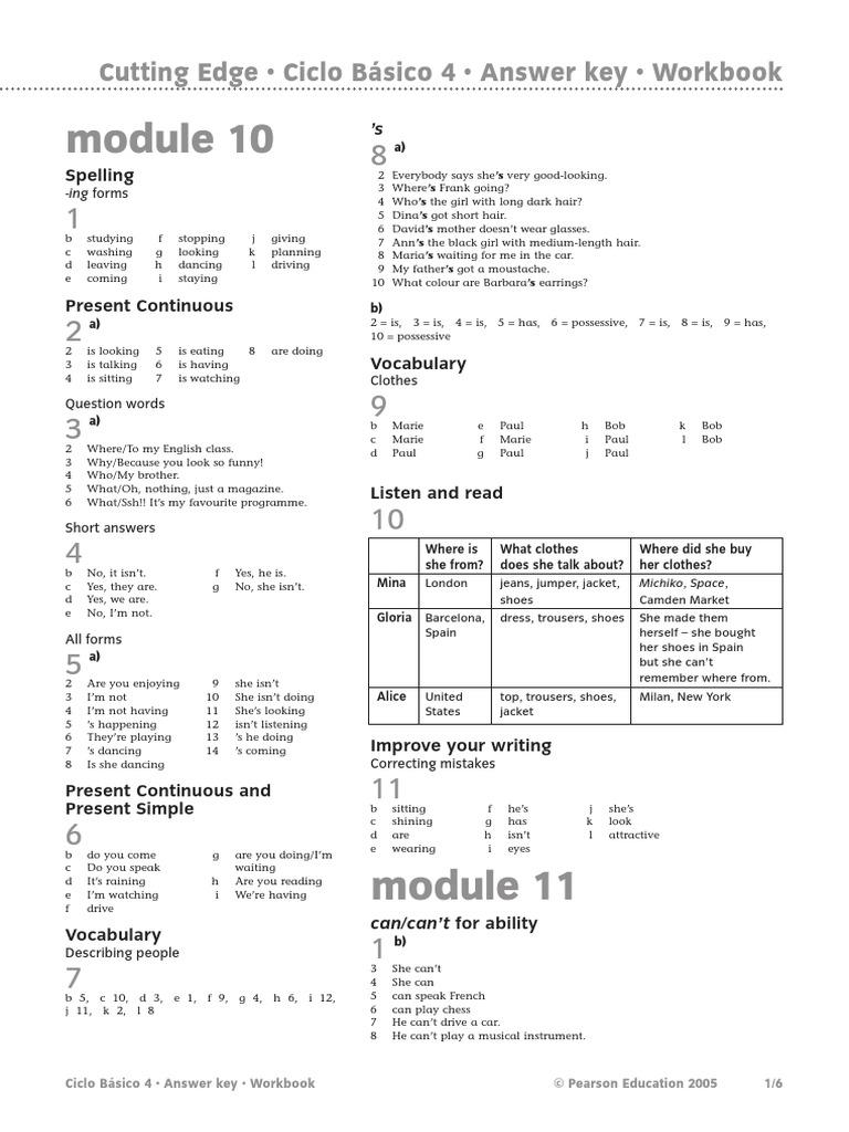 Answer Key CB4 - WB | Download Free PDF | Linguistics