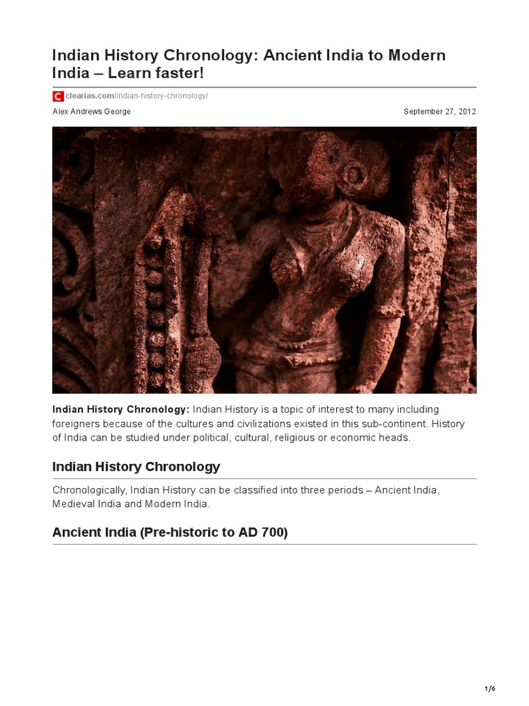 Indian History Chronology Ancient India To Modern India Learn Faster ...