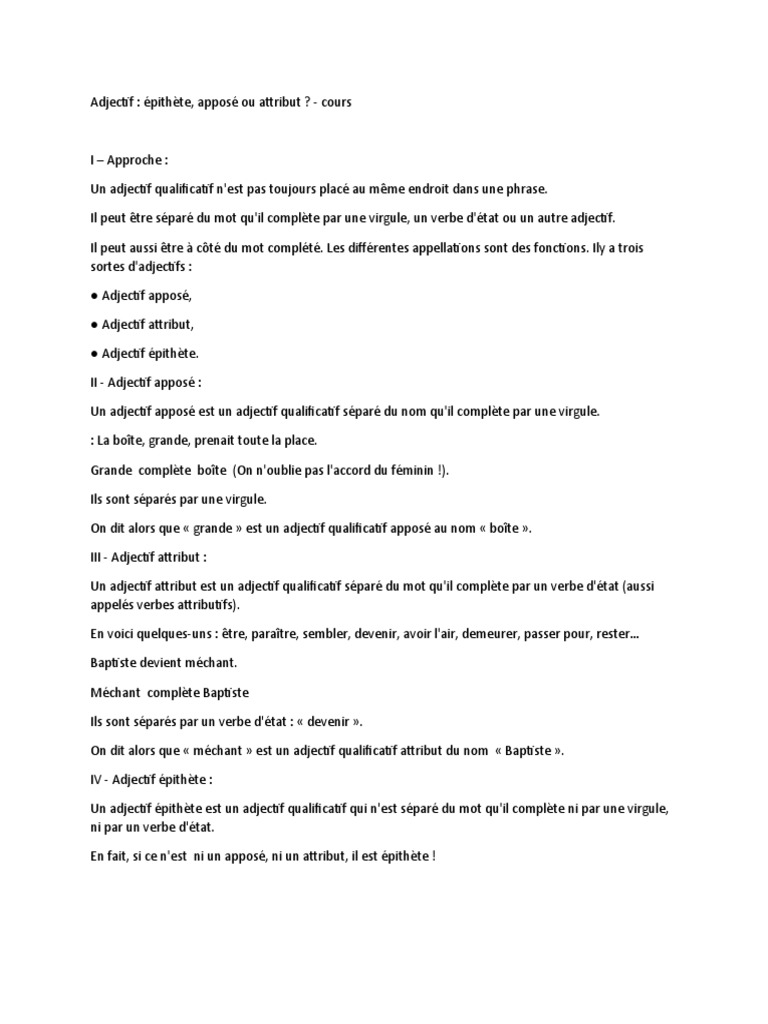 Adjectif | PDF | Arts du langage et discipline
