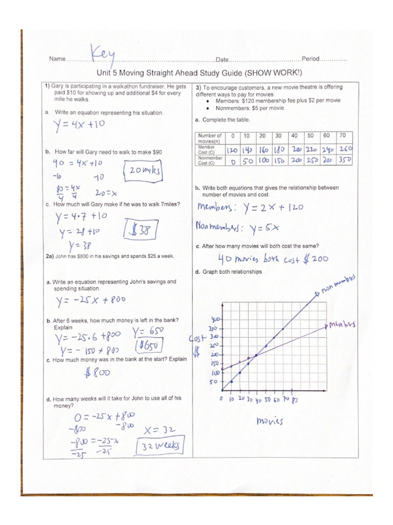 Unit 5 Part1 Study Guide Key-2 | PDF