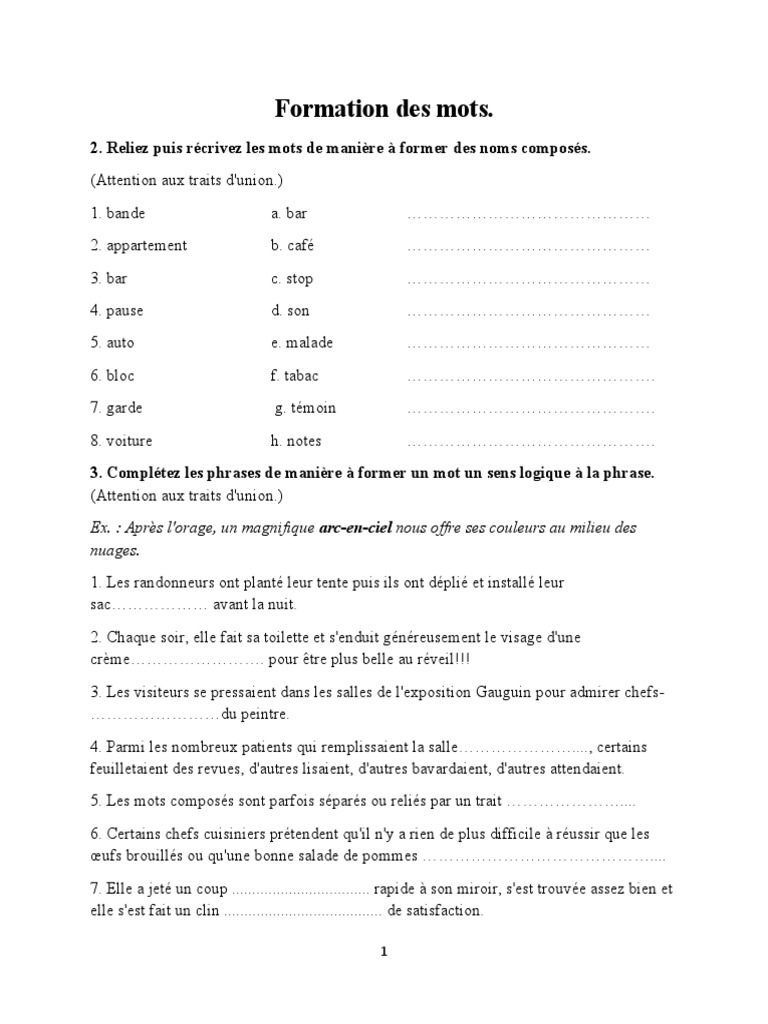 Formations Des Mots | PDF | Verbe