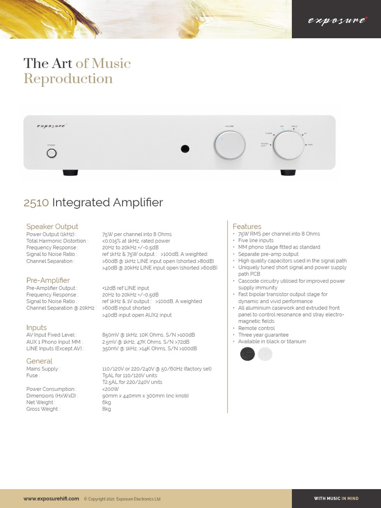 Exposure 2510 Ficha Tecnica | PDF | Signal To Noise Ratio | Amplifier