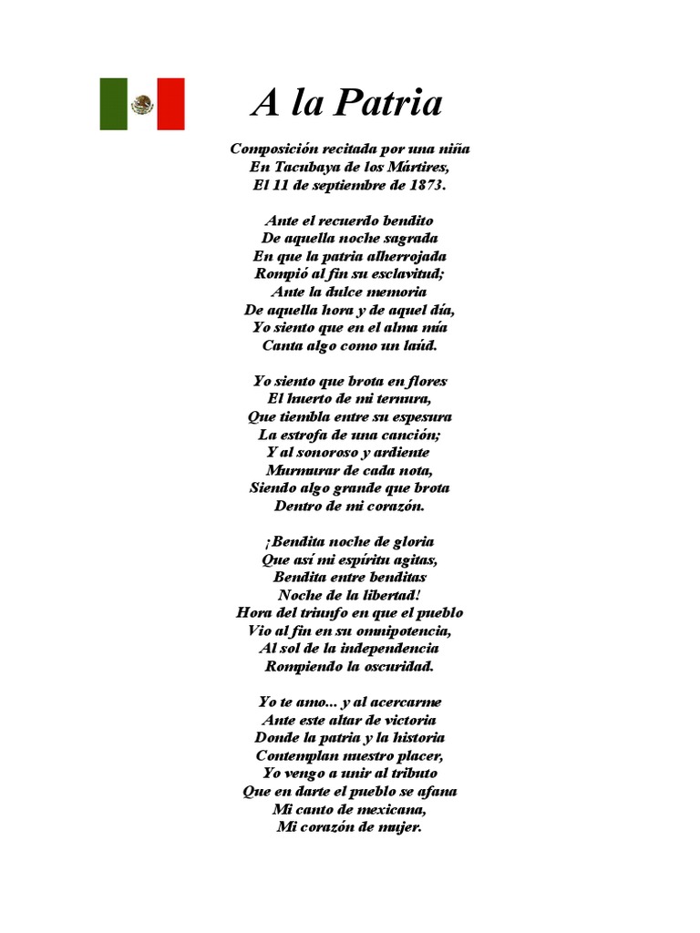 Poema a la Patria Mexicana | PDF