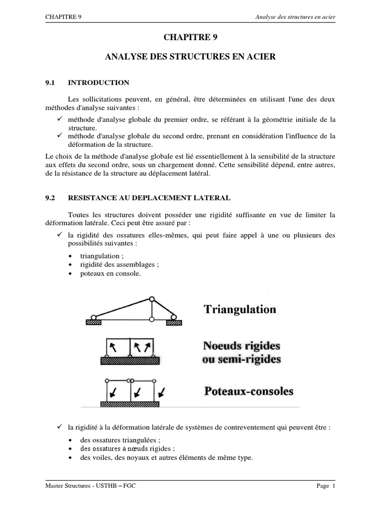 Analyse des structures en acier | PDF | Flambage | Résistance des matériaux