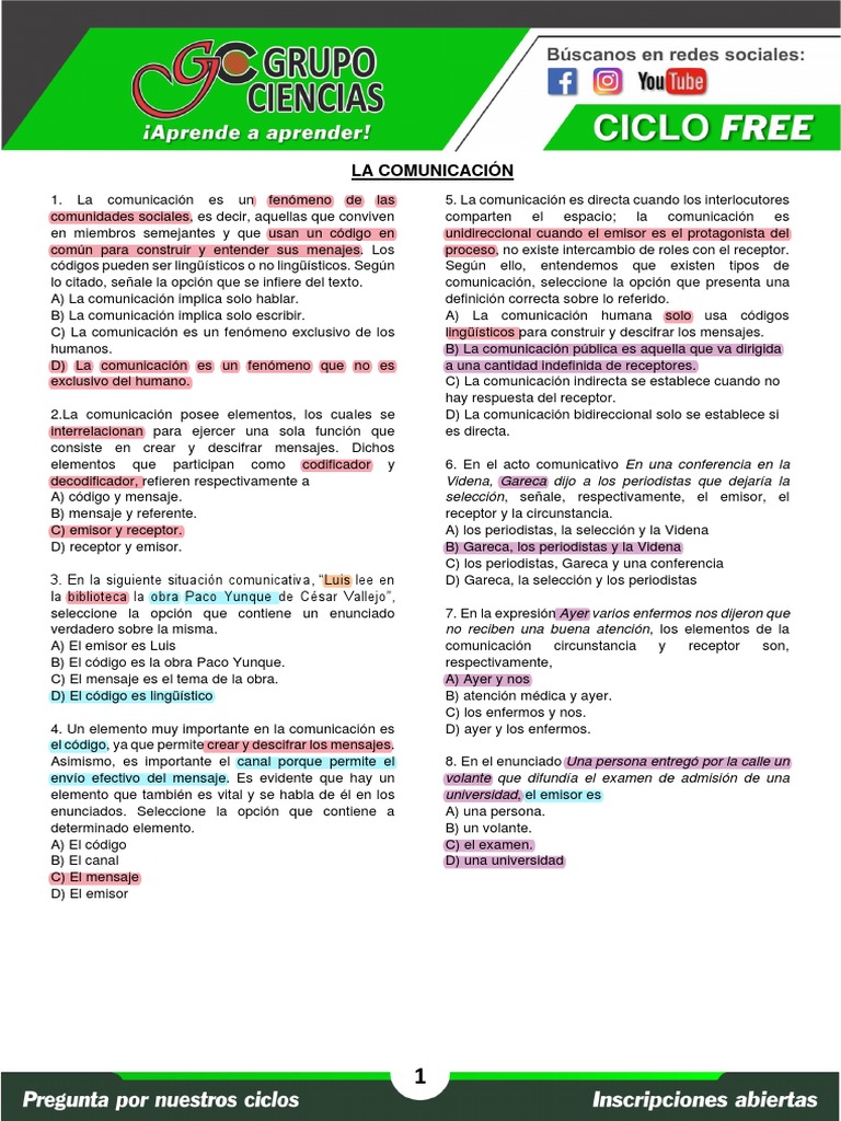 La comunicación: elementos, tipos y ejemplos | PDF | Comunicación | Cognición