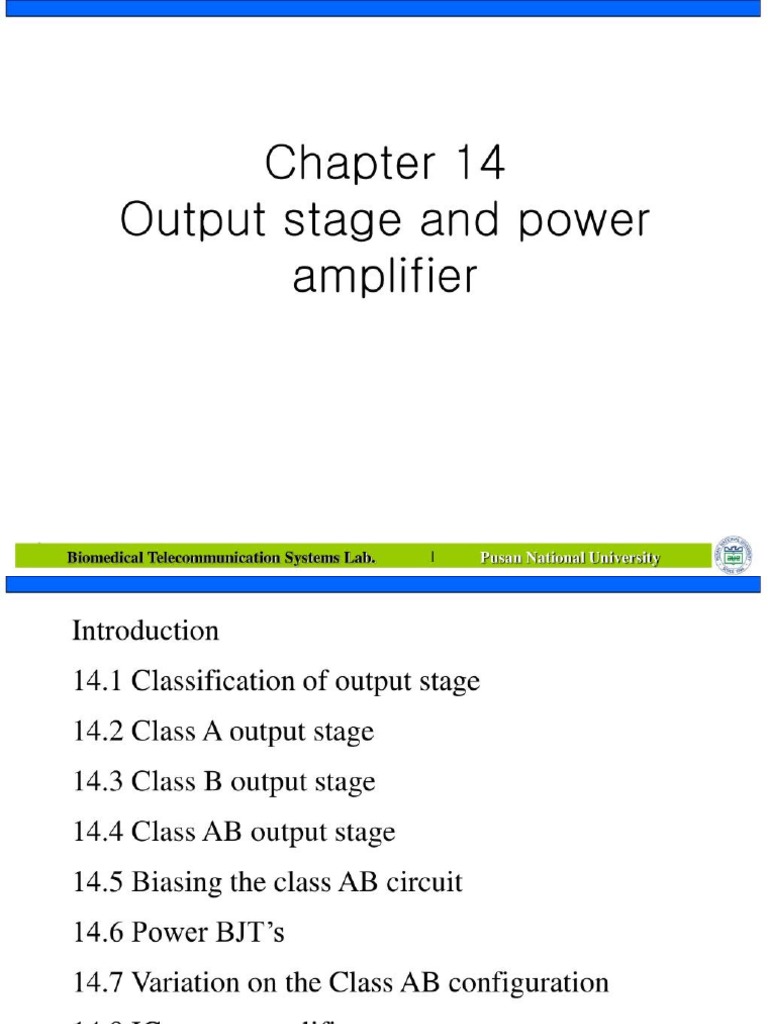 Power Amplifier Stage PDF | PDF