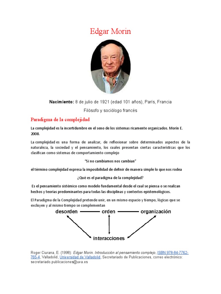 Edgar Morin | PDF | Ciencias sociales | Filosofía