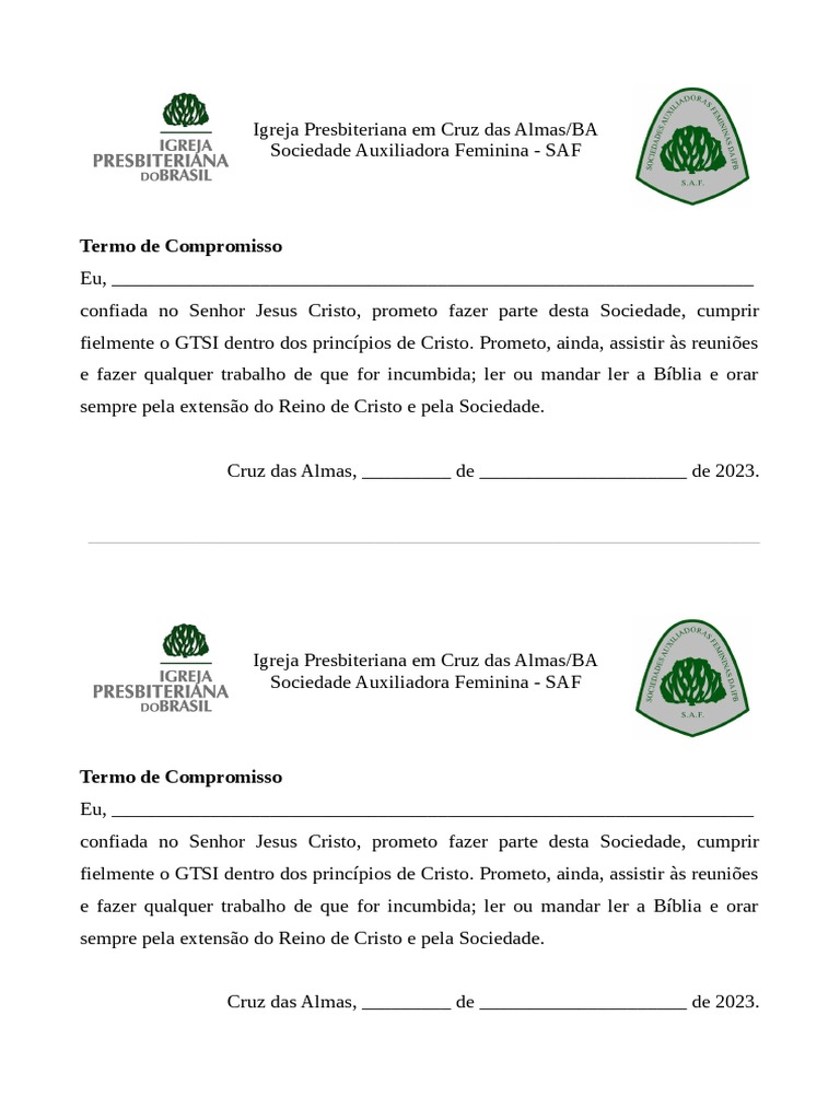 termo de compromisso | PDF