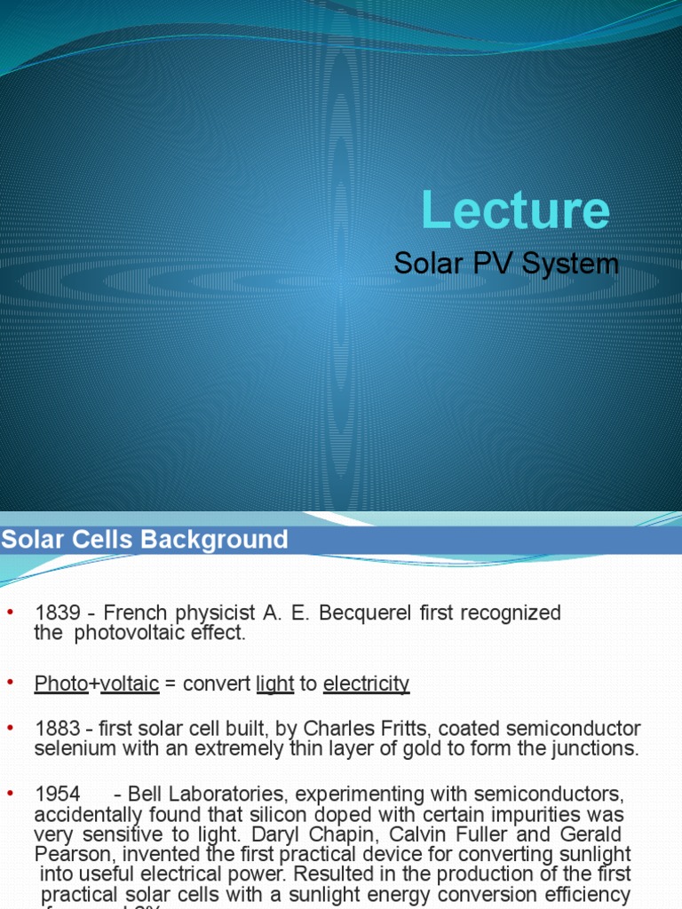 Slides PV 01 | PDF | Photovoltaic System | Photovoltaics