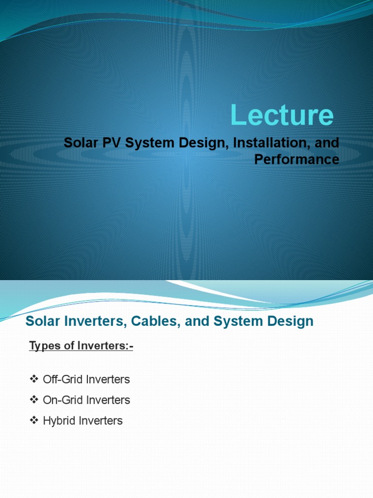 Slides PV 03 | PDF | Power Inverter | Photovoltaic System