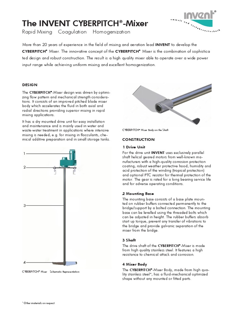 Invent Cyberpitch Mixer PDF | PDF | Stainless Steel | Steel