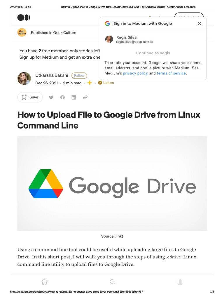 How To Upload File To Google Drive From Linux Command Line | PDF ...