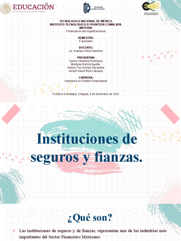 Exposición-Instituciones de Seguros y Fianzas | PDF | Seguro | Reaseguro
