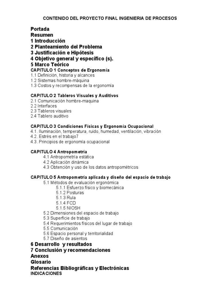 PROYECTO FINAL PROCESOS | PDF | Antropometría | Factores humanos y ergonomía