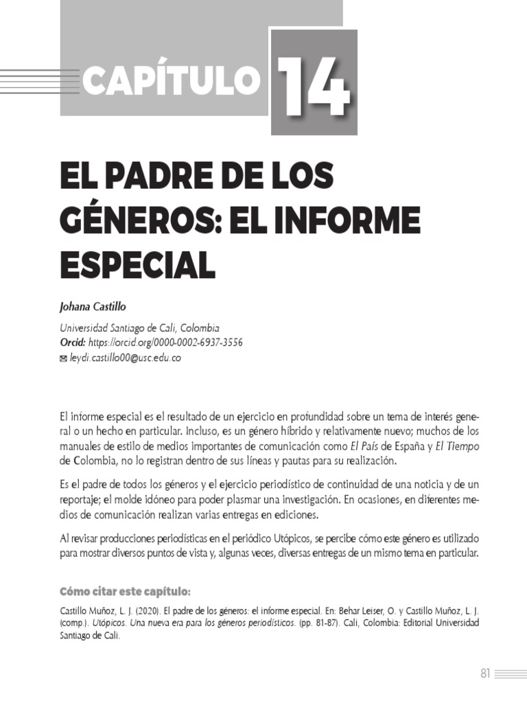 El informe especial: un análisis del género periodístico superior para ...