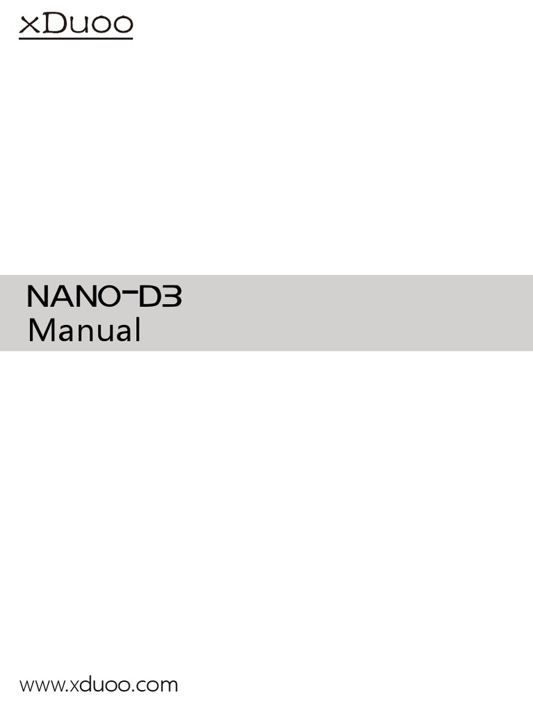 Nano-D3 Manual-17Jan2018 | PDF | Data Compression | Digital Technology