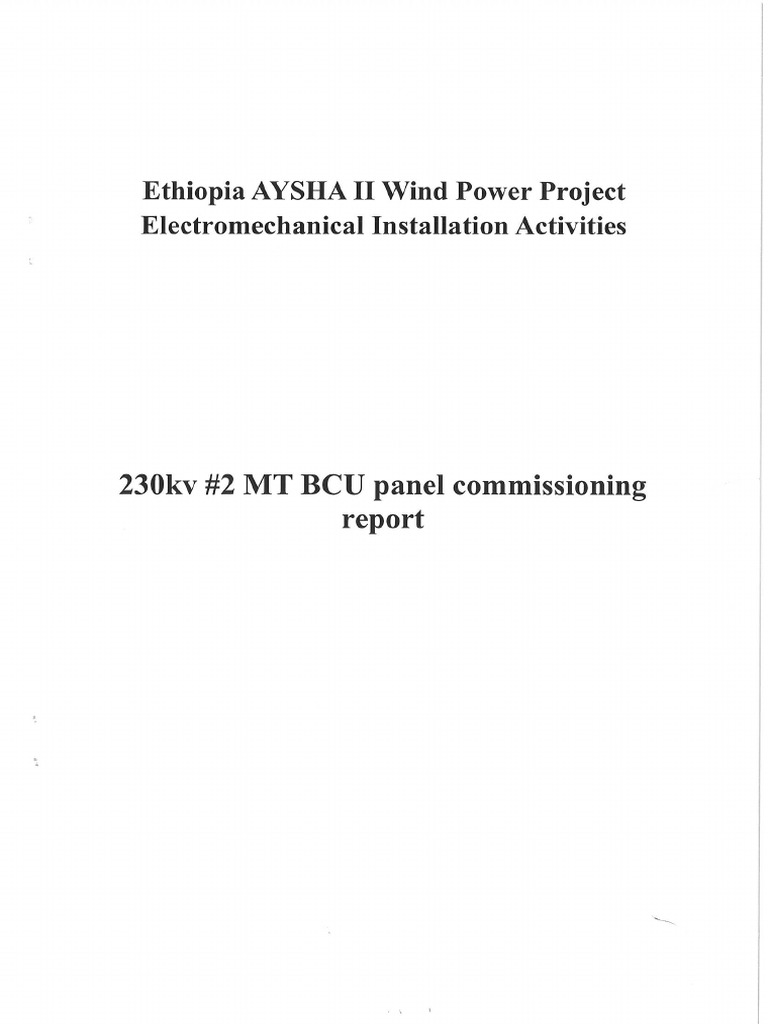 230kv #2 MT BCU Commissioning Test Report | PDF