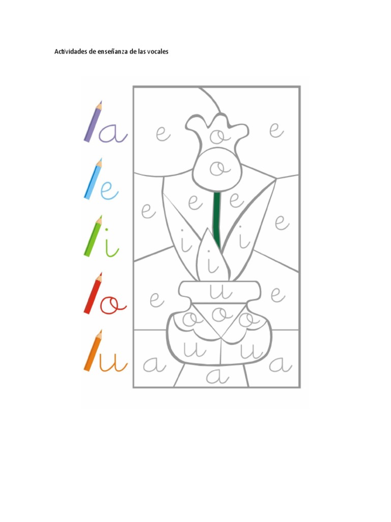 Actividades de Enseñanza de Las Vocales | PDF