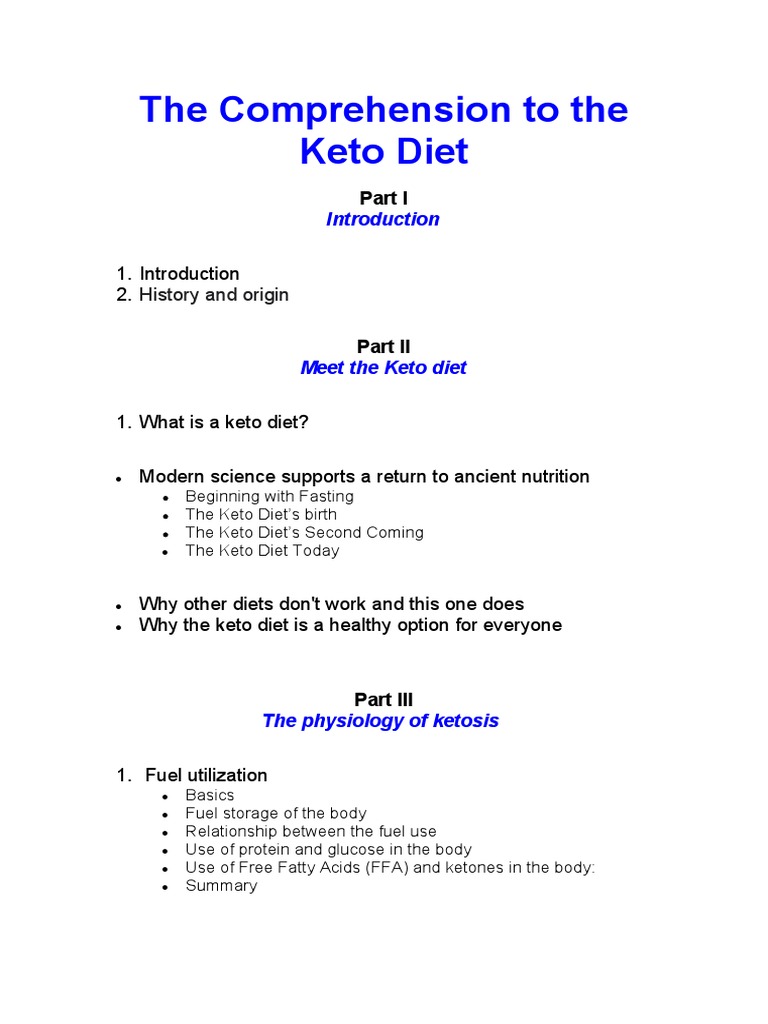 The Comprehension To The Keto Diet | PDF | Dieting | Low Carbohydrate Diet