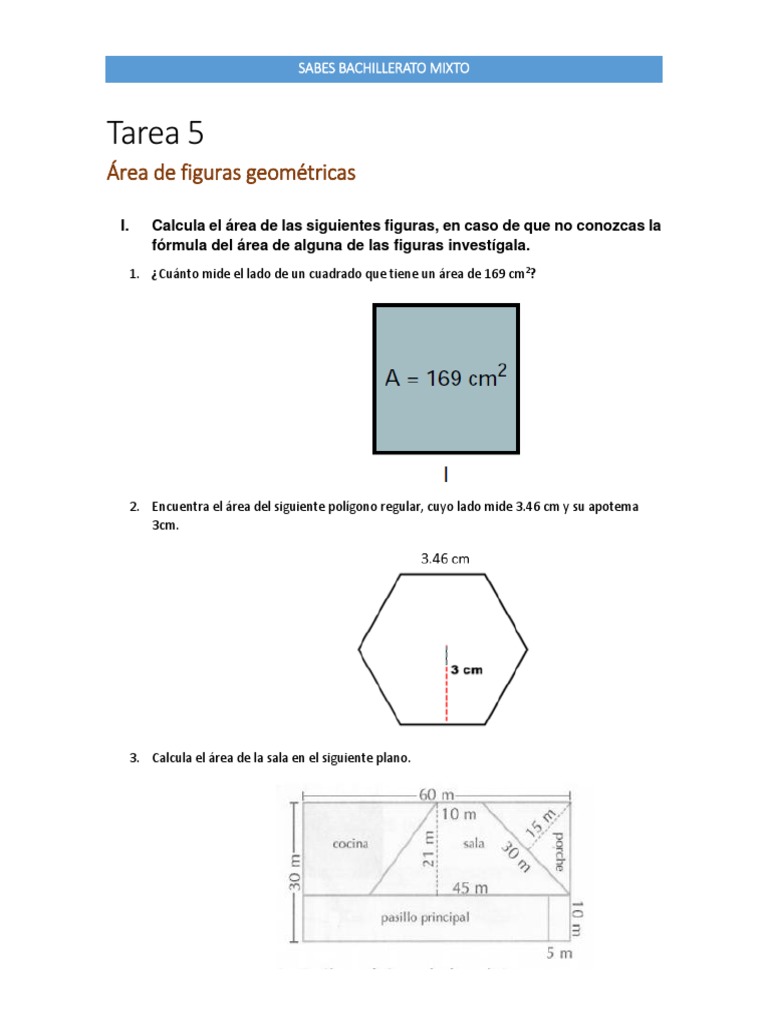 Tarea 5 Cálculo de Áreas | PDF