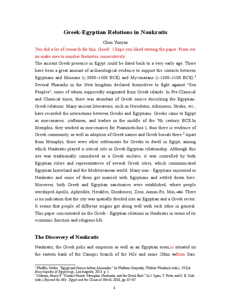 Greek-Egyptian Relations in Naukratis | PDF | Ancient Egypt