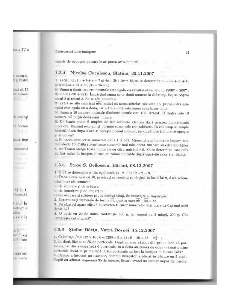 Cercul de Matematica, Clasa A IV-a CEL PDF | PDF