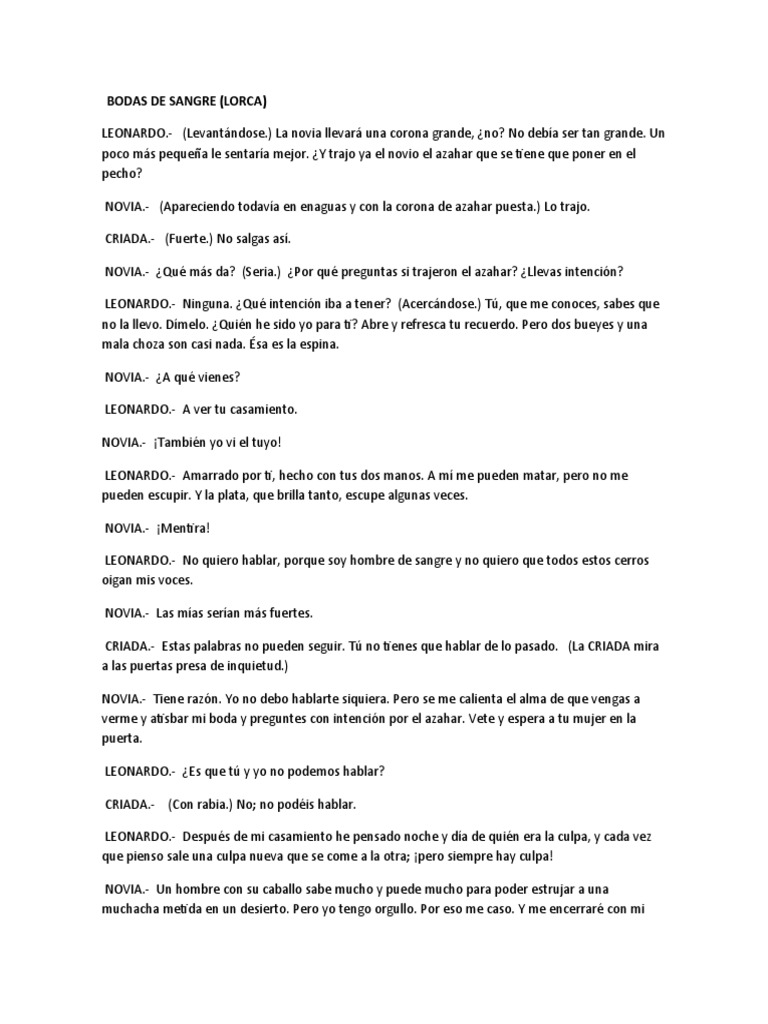Bodas de Sangre | PDF