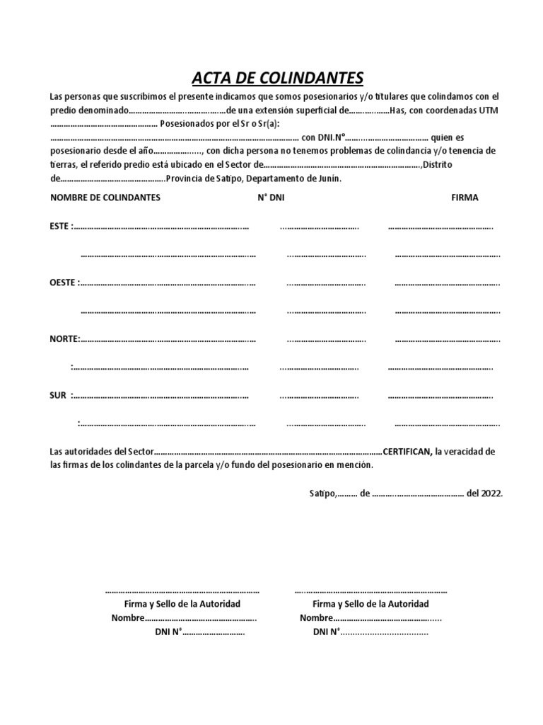 1.3 Acta de Colindantes | PDF