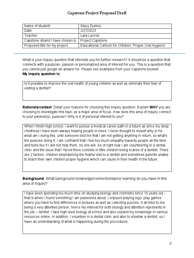Capstone Project Propos | Download Free PDF | Dentistry | Dentist